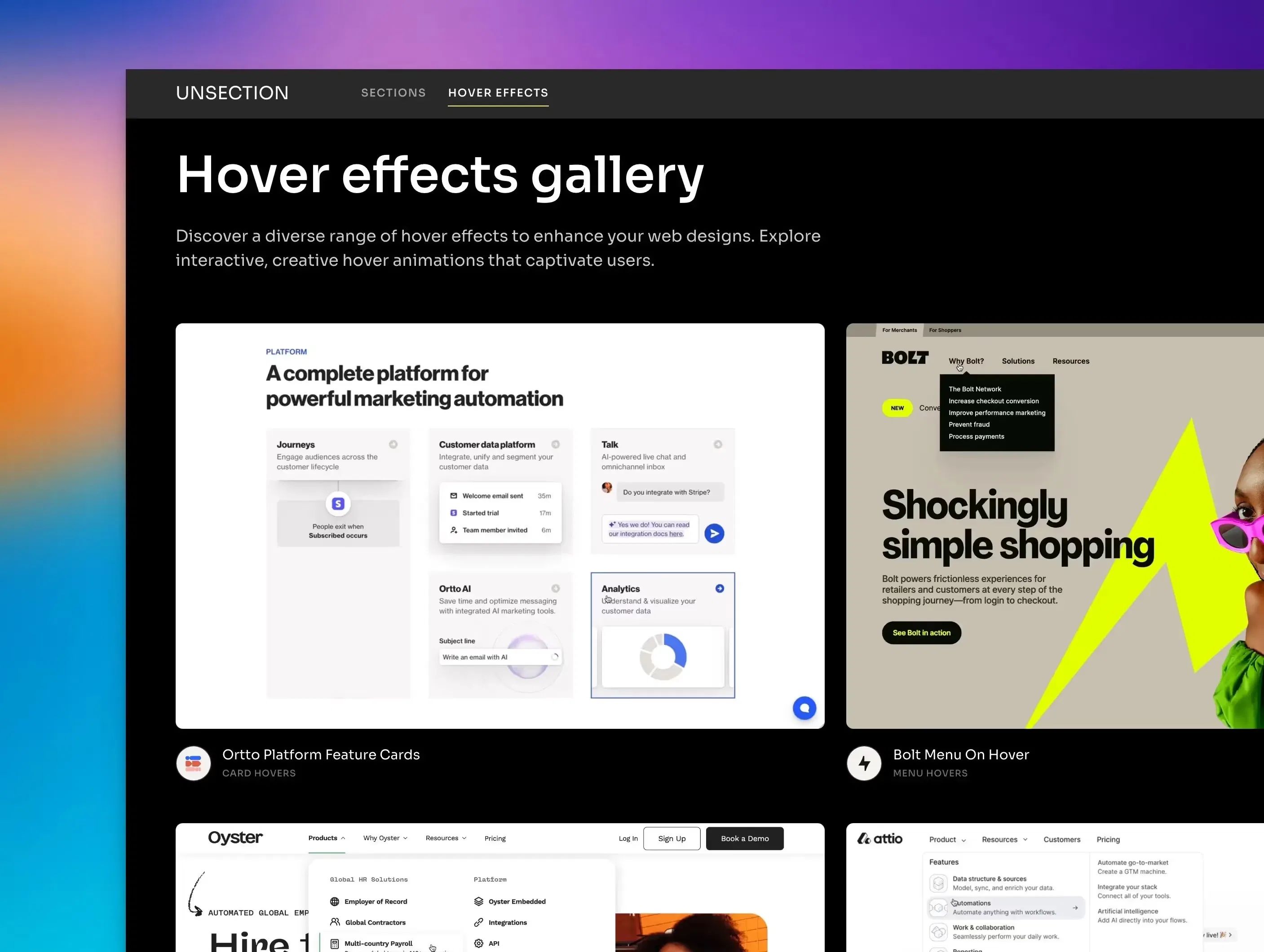 Curated Website Section Designs | Home